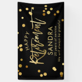 Modern Elegant Script Stylish Gold Retirement Banner | Zazzle