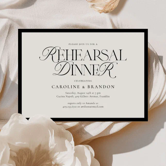 Modern Elegant Script Type Rehearsal Dinner Invitation | Zazzle