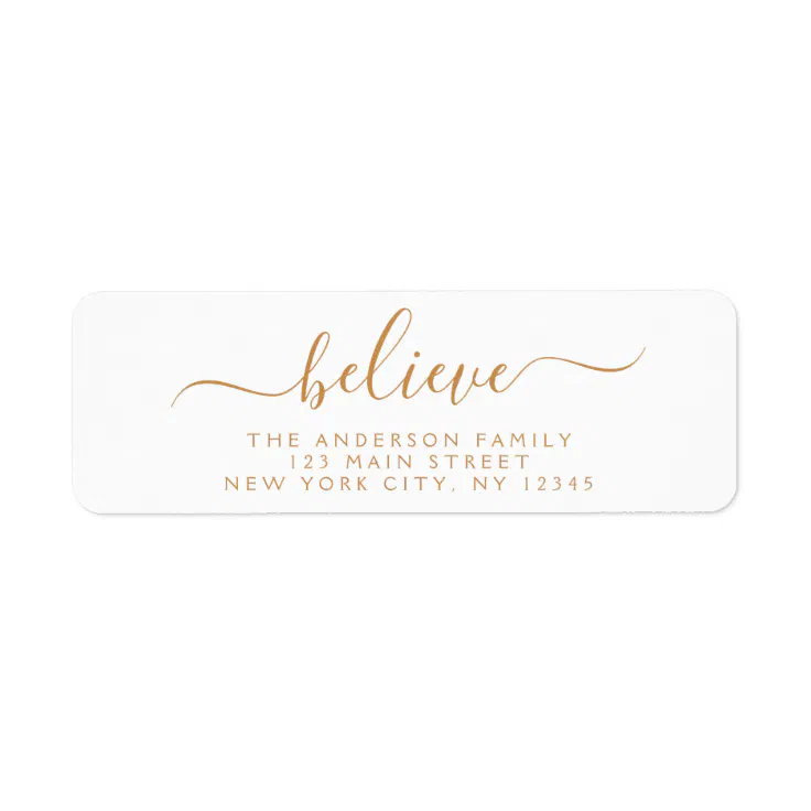 Modern Elegant Script Typography Believe Label | Zazzle