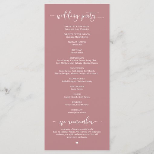 Modern Elegant Script, Wedding Ceremony Program | Zazzle