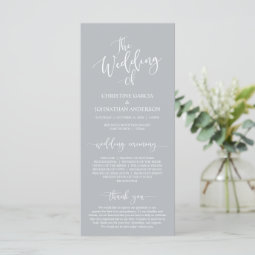 Modern Elegant Script, Wedding Ceremony Program | Zazzle