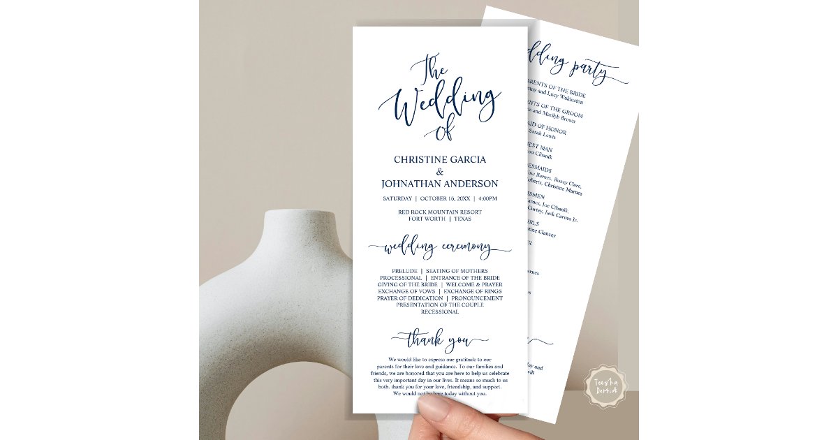 Modern Elegant Script, Wedding Ceremony Program | Zazzle
