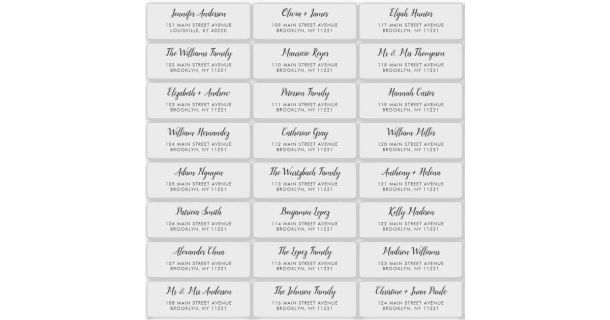 Modern Elegant Script Wedding Guest Address Label | Zazzle