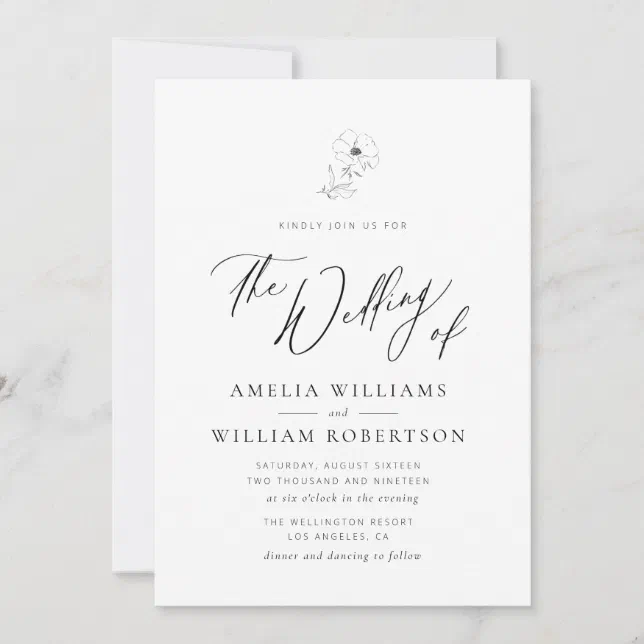 modern elegant script wedding invitation | Zazzle