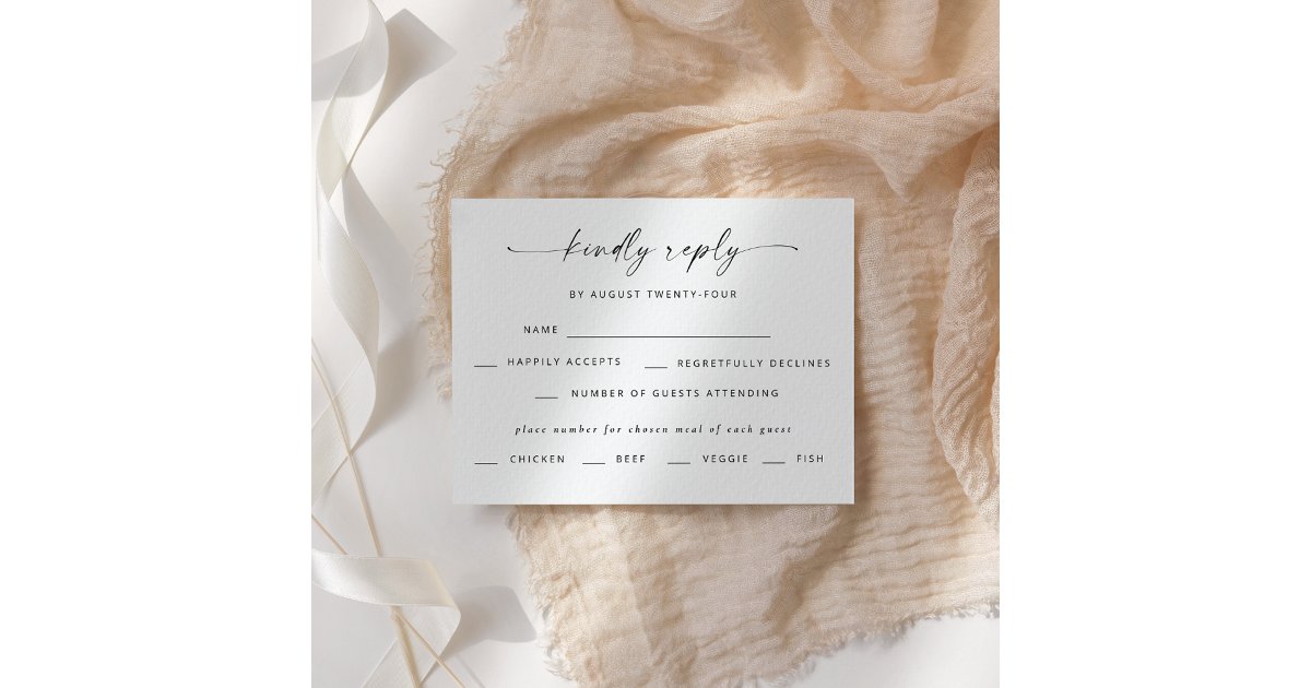 Modern Elegant Script Wedding RSVP Invitation | Zazzle