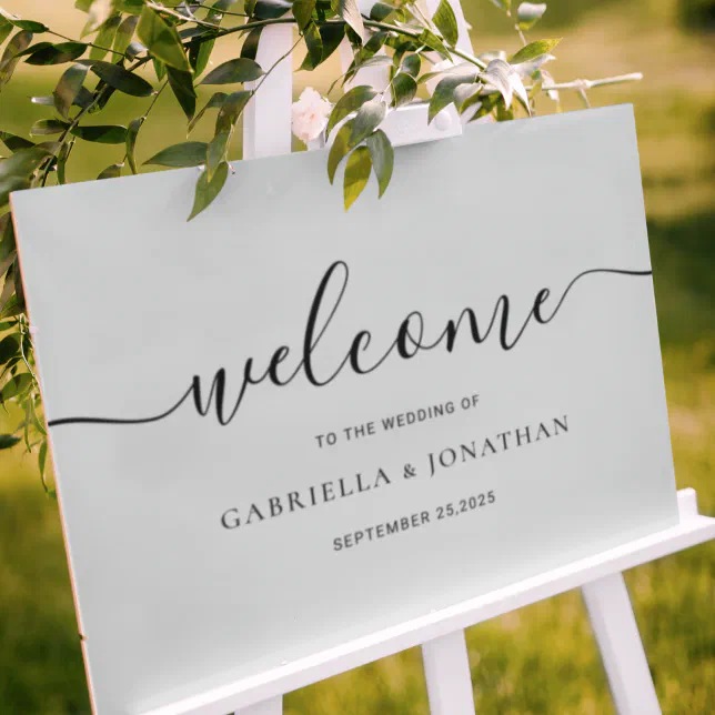 Modern Elegant Script Wedding Welcome Foam Board | Zazzle