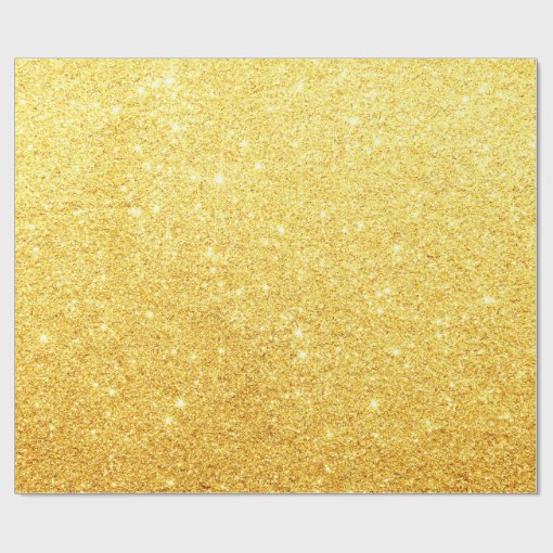 Modern Elegant Shiny Metallic Gold Glitter Wrapping Paper | Zazzle