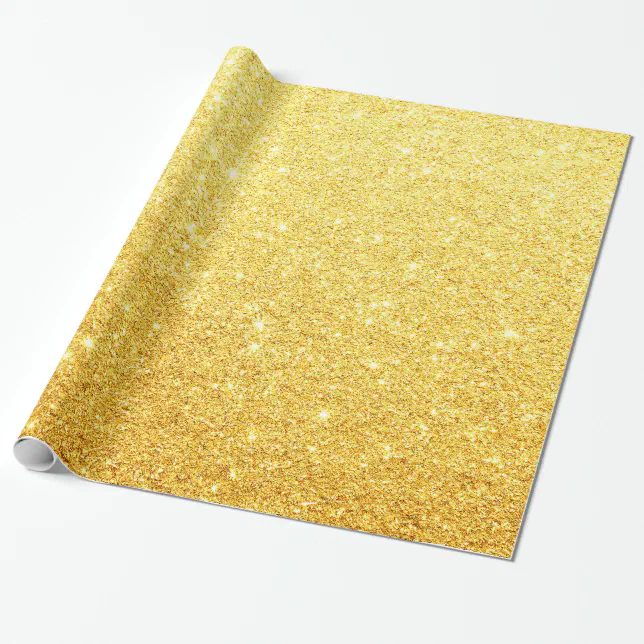 Modern Elegant Shiny Metallic Gold Glitter Wrapping Paper | Zazzle