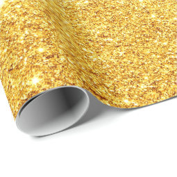 Modern Elegant Shiny Metallic Gold Glitter Wrapping Paper | Zazzle