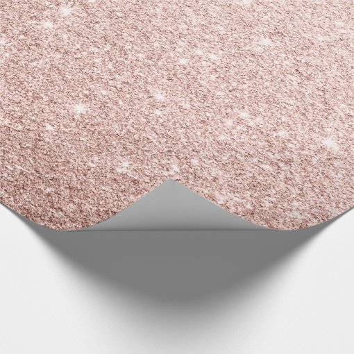 Modern Elegant Shiny Pink Rose Gold Glitter Wrapping Paper | Zazzle
