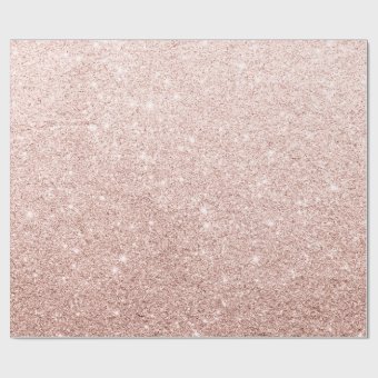 Modern Elegant Shiny Pink Rose Gold Glitter Wrapping Paper | Zazzle