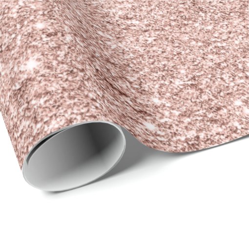 Modern Elegant Shiny Pink Rose Gold Glitter Wrapping Paper | Zazzle