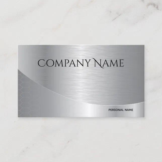 Modern Elegant Silver Corporate Business Card | Zazzle