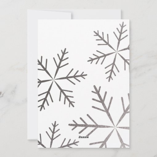Modern Elegant Silver Snowflakes Business Holiday Card | Zazzle