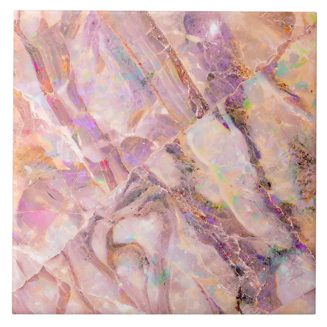 Modern Elegant Simple Classy Marble Blush Pink Ceramic Tile | Zazzle