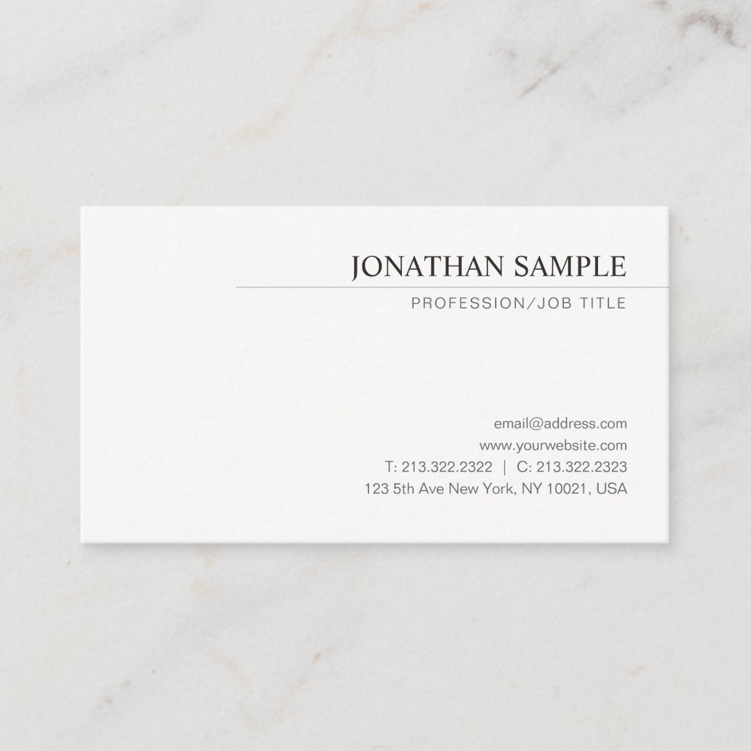 Modern Elegant Simple Design Professional Template Business Card | Zazzle