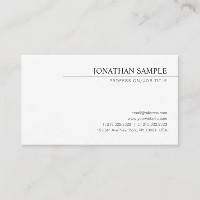Modern Elegant Simple Design Professional Template Business Card | Zazzle