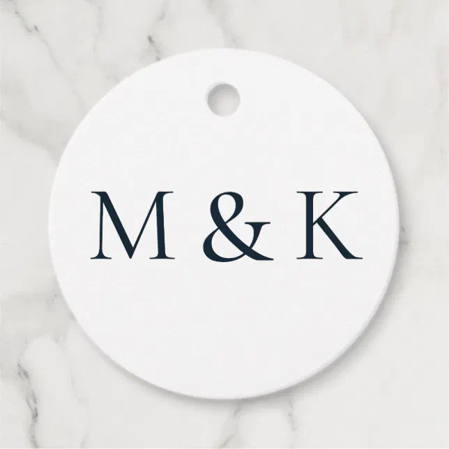 Modern Elegant Simple Initials Wedding Engagement Favor Tags | Zazzle