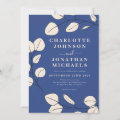 Modern Elegant Simple Leaves Blue Invitation | Zazzle
