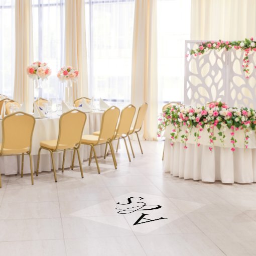 Modern Elegant Simple Monogram Wedding Floor Decals | Zazzle