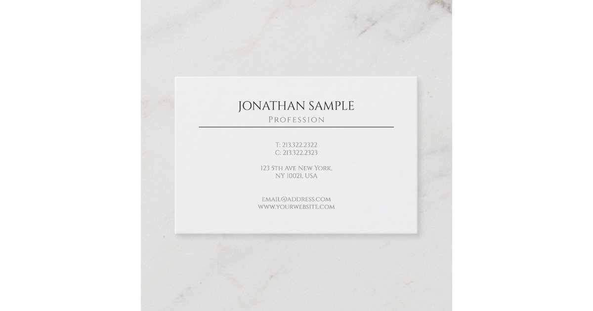 Modern Elegant Simple Professional Design Template Business Card | Zazzle