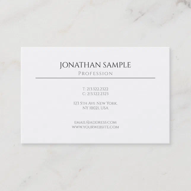 Modern Elegant Simple Professional Design Template Business Card | Zazzle