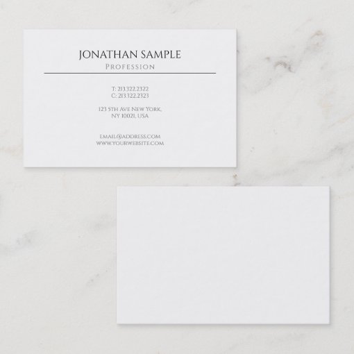Modern Elegant Simple Professional Design Template Business Card | Zazzle