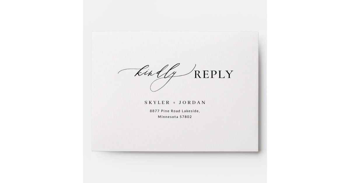 Modern Elegant Simple Return Address Wedding RSVP Envelope | Zazzle