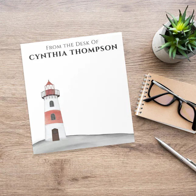 Modern Elegant Simple Watercolor Lighthouse Cute Notepad | Zazzle