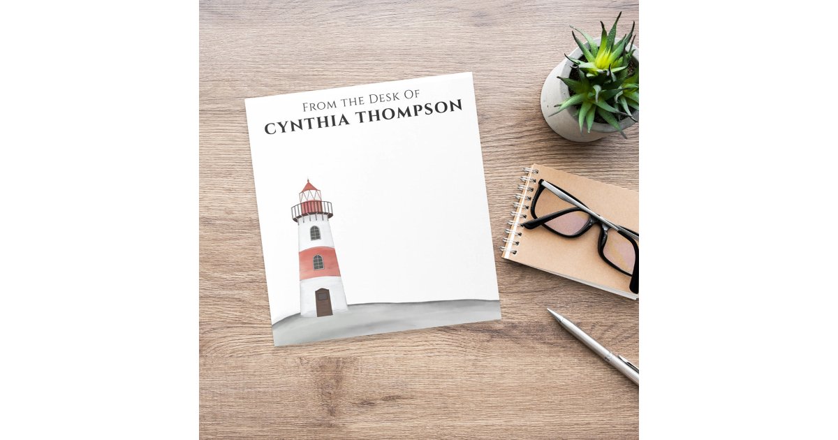 Modern Elegant Simple Watercolor Lighthouse Cute Notepad | Zazzle