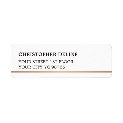 Modern Elegant Simple White Faux Copper Line Label | Zazzle