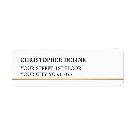 Modern Elegant Simple White Faux Copper Line Label | Zazzle.com