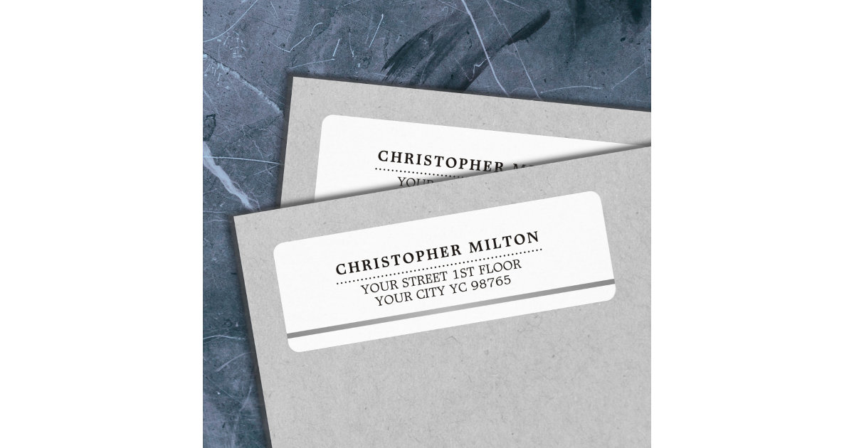 Modern Elegant Simple White Faux Silver Line Label | Zazzle