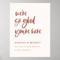 Modern elegant snow pink So glad you're here Poster | Zazzle