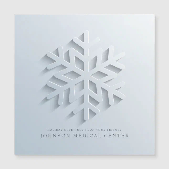 Modern Elegant Snowflake Medical Holiday Greetings | Zazzle