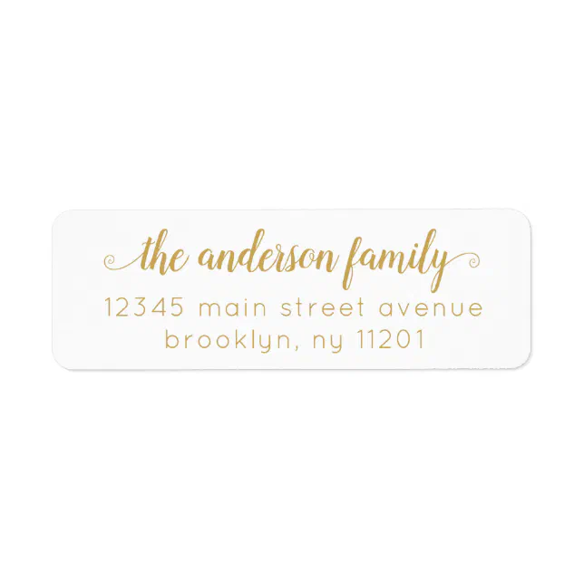 Modern Elegant Stylish Gold Antique Script Family Label | Zazzle