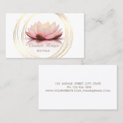 Modern Elegant Stylish,Gold Circles Lotus Business Card | Zazzle