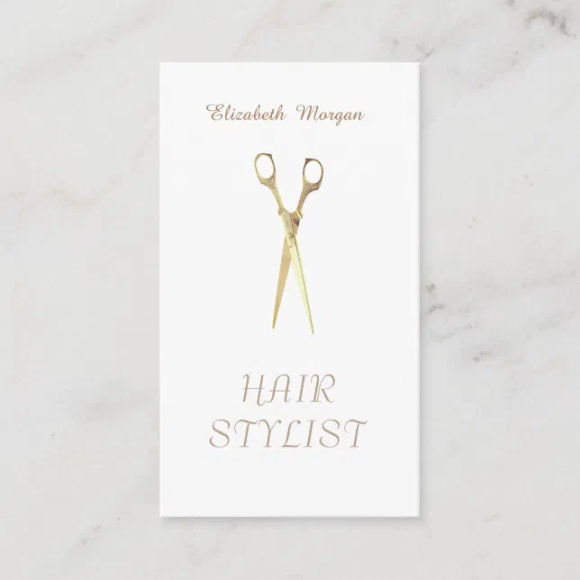 Modern Elegant Stylish Simple Plain,Scissors Business Card | Zazzle