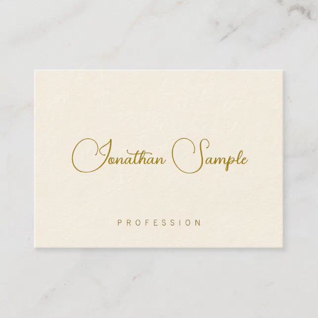 Modern Elegant Template Gold Look Typography Text Business Card | Zazzle