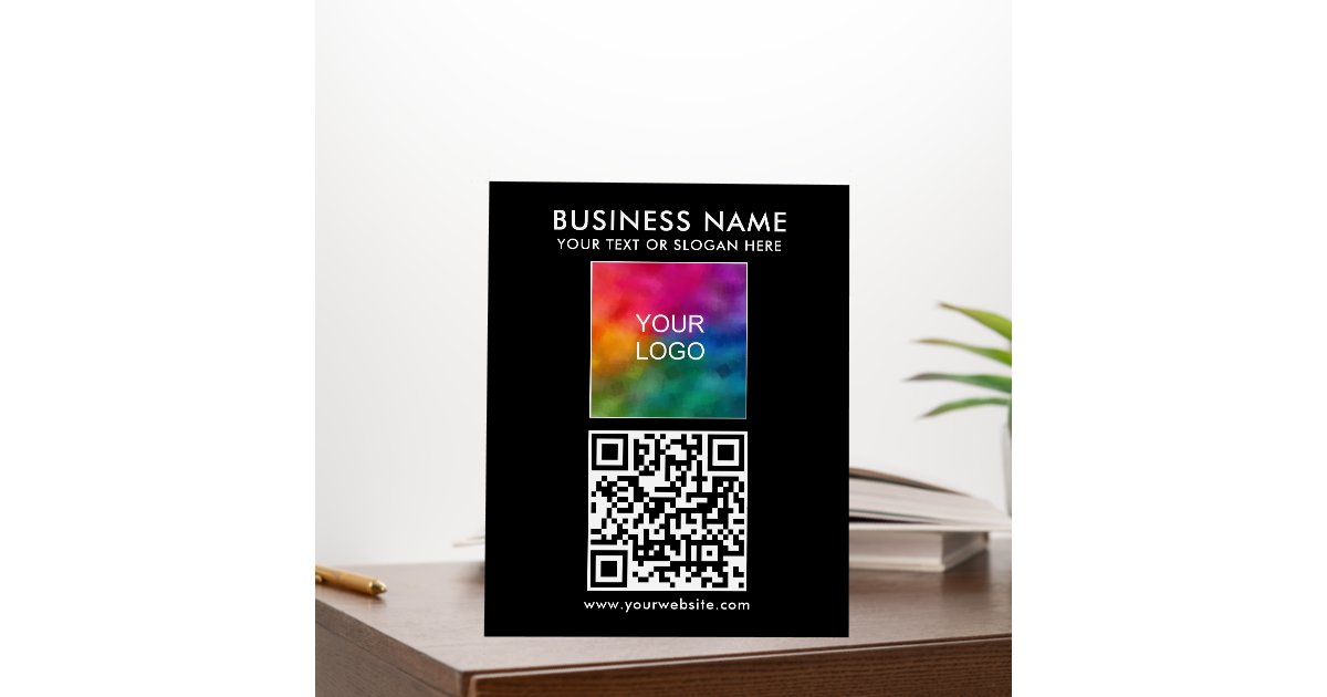 Modern Elegant Template QR Code Business Logo Best Foam Board | Zazzle