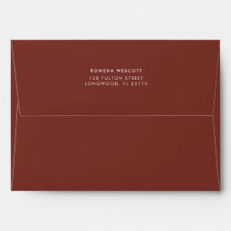 Modern elegant terracotta wedding envelope | Zazzle