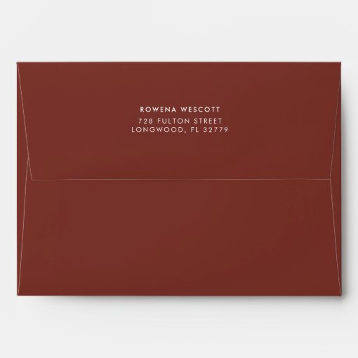 Modern elegant terracotta wedding envelope | Zazzle