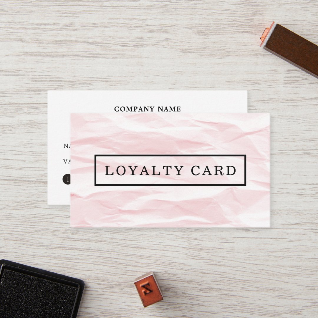 Modern Elegant Texture Pink Grey Loyalty Card | Zazzle