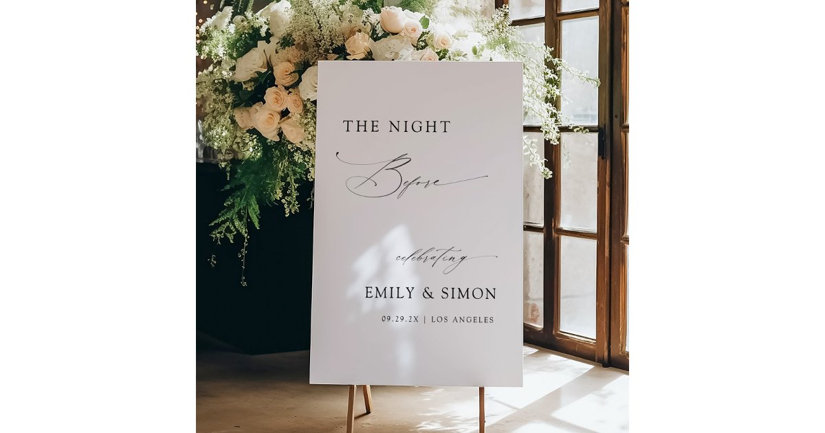 Modern Elegant The Night Before Welcome Sign | Zazzle