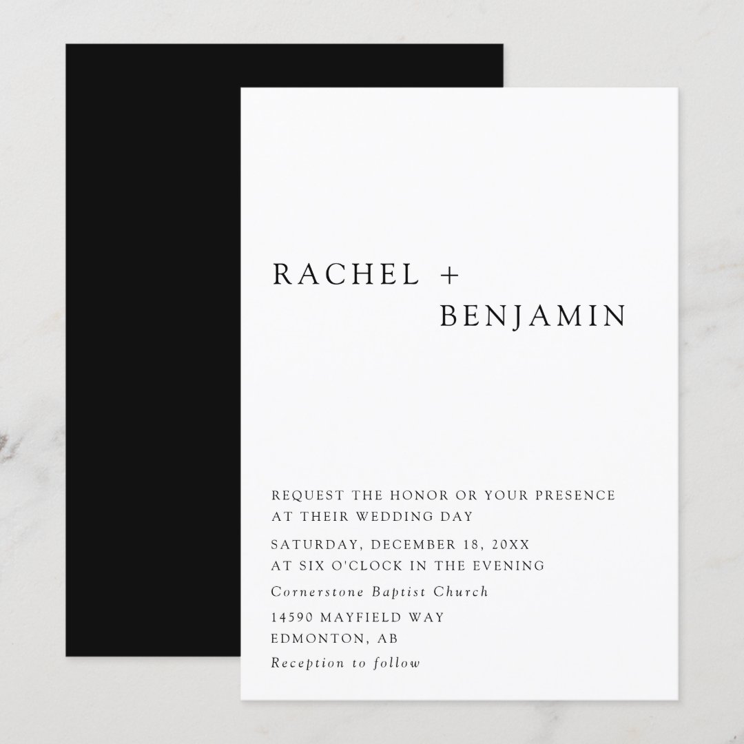 Modern Elegant Timeless Minimalist Classic Formal Invitation | Zazzle