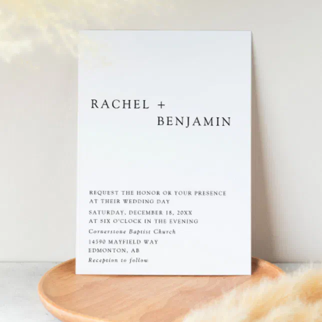 Modern Elegant Timeless Minimalist Classic Formal Invitation | Zazzle