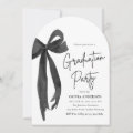 Modern Elegant Trendy Black Bow Graduation Arched Invitation | Zazzle