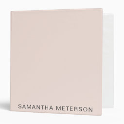 Modern elegant trendy blush pink makeup hair 3 ring binder | Zazzle