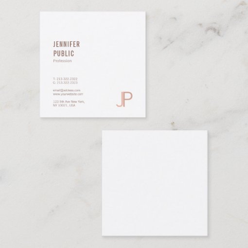 Modern Elegant Trendy Design Initials Template Top Square Business Card ...