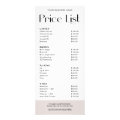 Modern Elegant Trendy Logo Business Price List Rack Card | Zazzle